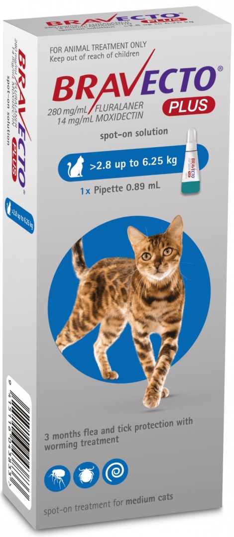 Bravecto Gato Plus 2.8-6.25 kgs - Biovetnatura